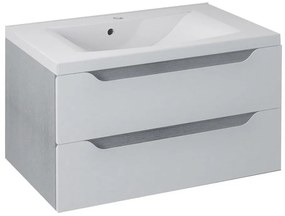 Sapho, WAVE umyvadlová skříňka 79,7x45x47,8cm, bílá/dub stříbrný (WA082), WA080-3011