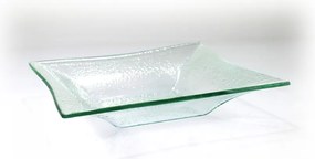 BDK-GLASS Čirá skleněná mísa CUBO 26x26cm