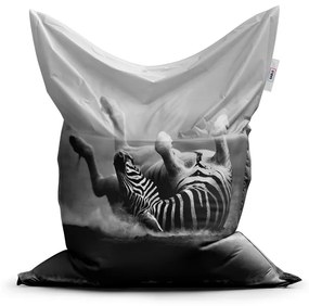 Sablio Sedací vak Classic Válející se zebra - 200x140 cm