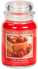 Village Candle Vonná svíčka Čerstvé Jahody - Fresh Strawberries, 602 g