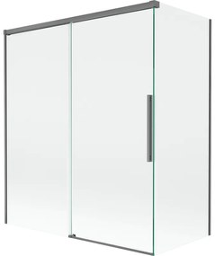 Mexen Rox posuvná vanová zástěna 2-křídlová 140 + 70 x 150 cm, transparentní, gun metal - 8C9-140-070-95-00