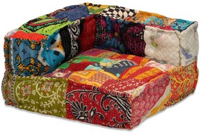 vidaXL Marketos 4místný modulární pouf patchwork textil