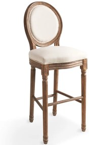 Barové židle - lněné - bílé | 2 ks