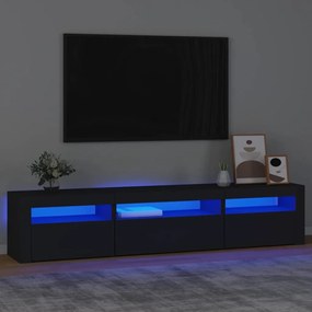 TV skříňka s LED osvětlením černá 195 x 35 x 40 cm