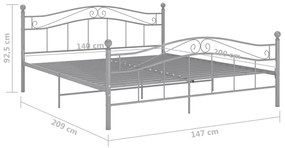 Rám postele šedý kov 140 x 200 cm,  324999