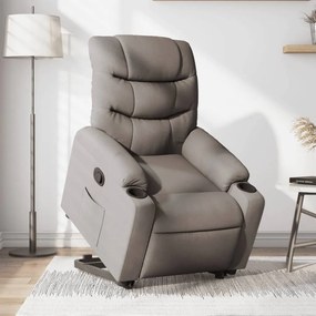 Zvedací polohovací křeslo taupe textil 3206652
