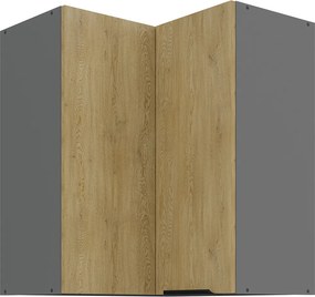 CREMONA ac | horní kuchyňská skříňka 60x60 GN-72 2F (90°) rohová s policemi | 60x60 cm | antracit/cremona