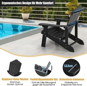Costway Zahradní židle Adirondack Chair s držákem na pohár, černý