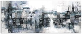 Obraz Staré Město pražské Blue Velikost (šířka x výška): 100x40 cm