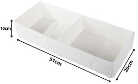 VERK GROUP Organizér do šatny, 2 přihrádky, textilní bílý 51 x 20 x 10 cm
