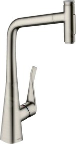 Hansgrohe M71, dřezová baterie M7117-H320 s výsuvnou sprškou, sBOX, vzhled nerezavějící oceli 73816800