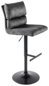 Designová barová otočná židle Frank tmavě šedý samet