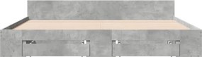 Rám postele se zásuvkami betonově šedý 180 x 200 cm kompozit 3280730