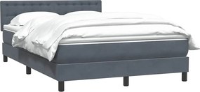 Box spring postel s matrací tmavě šedá 160x210 cm samet 3316600