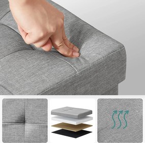Skládací úložná lavice, úložný box, světle šedý