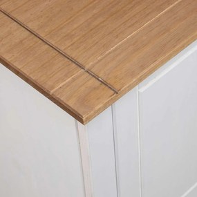 TV skříňka bílá 120 x 40 x 50 cm masivní borovice řada Panama 282672