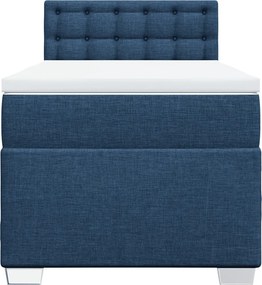 Box spring postel s matrací modrá 100 x 200 cm textil 3288119