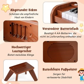 Costway 25 Keys Mini Digital Piano se stoličkou Dětské piano