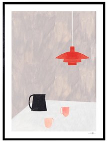 THE POSTER CLUB Autorský plakát Orange Pendant by Ana Frois 50 x 70 cm, šedá barva, papír