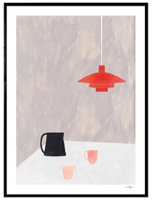 THE POSTER CLUB Autorský plakát Orange Pendant by Ana Frois 50x70 cm, šedá barva, papír