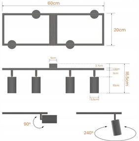 Bodové svítidlo 4xGU10/30W/230V bílá