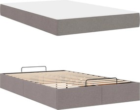 Rám postele s matrací 2 ks Taupe textil 3399477