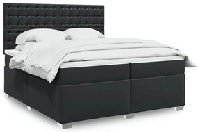 Box spring postel s matrací černá 200x200 cm umělá kůže 3290736