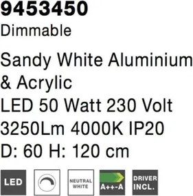 Závěsné LED svítidlo NOVA LUCE RANDO THIN 50W 4000K 9453450 stmívatelné Triac