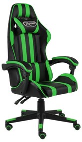 Herní židle černo-zelená umělá kůže,  20521