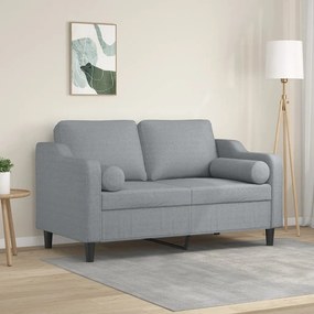2místná pohovka s polštáři světle šedá 120 cm textil 3200837