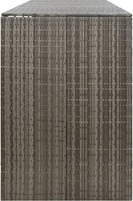 Přístřešek na čtyři popelnice šedý 274 x 80 x 117 cm polyratan 319867