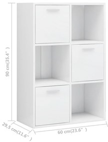 vidaXL Úložná skříňka bílá vysoký lesk 60 x 29,5 x 90 cm dřevotříska