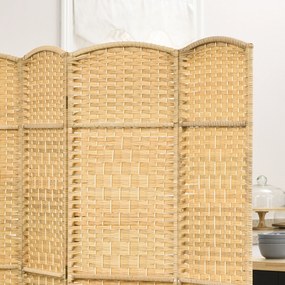 HOMCOM Skládací Paraván 4 Panely 180x180 cm - Ochranná Záclona pro Kancelář a Ložnici v Přírodním Stylu
