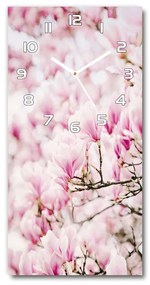 Wallmuralia Nástěnné hodiny tiché Květ magnolie 30x60 cm