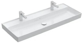 Villeroy & Boch Collaro - Dvojumyvadlo nábytkové 1200x470 mm, bez přepadu, 2 otvory pro baterii, CeramicPlus, Stone White 4A33C1RW