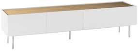 OnaDnes -20% Bílý dubový TV stolek Teulat Arista 180 x 40 cm