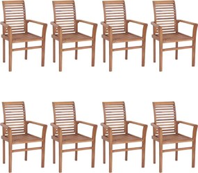 vidaXL Jídelní židle 8 ks podušky masivní teak [3072993] Barva: krémová