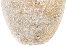 Pálená hlína Dekorativní váza 39 Béžová Bílá CYRENA Beliani