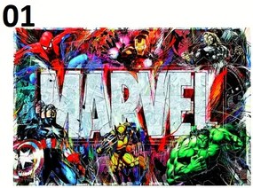 Obraz s motivem Marvel Superhrdinové, více motivů Motiv: 01, Rozměry (cm): 100x150 cm