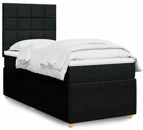 Box spring postel s matrací černá 100 x 200 cm textil 3294269