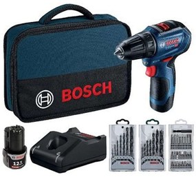 Bosch Nářadí - 12V AKU vrtací šroubovák s příslušenstvím, 2x aku 2,0 Ah Li-Ion, nabíječka 06019G9001