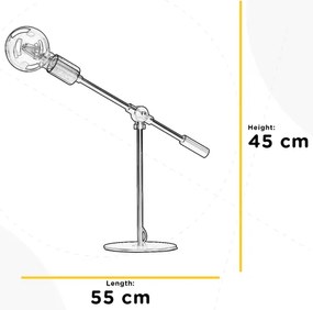 ONLI - Stolní lampa ASTE 1xE27/15W/230V 45 cm černá/zlatá