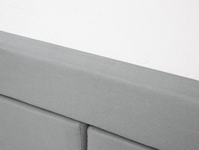 Luxusní kontinentální postel v elegantní světle šedé 140 x 200 cm ADMIRAL Beliani