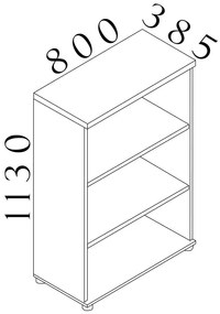 Střední skříň Visio LUX 80 x 38,5 x 113 cm, ořech