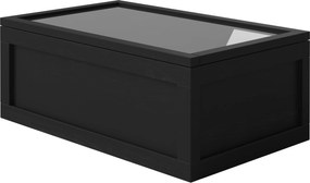 Box na skladování potravin Norie dřevěné se skleněnou pokličkou černý dub