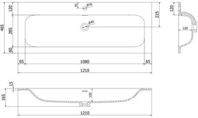 Mexen Rivel, koupelnová skříňka 120 cm s umyvadlem Vela, 2 zásuvky, drážkovaná, bílá matná, 91A20-12047-2-BFF01-W23M01