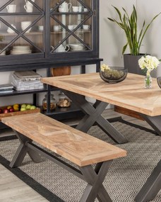 Lavice Mosca 160x40x46 black&amp;natural