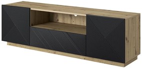 TV stolek Asha 167 cm - dub artisan / černý mat