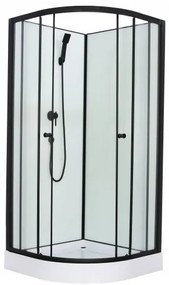 Savana Veduta Smart čtvrtkruhový sprchový box, black Rozměr koutu: 80x80cm