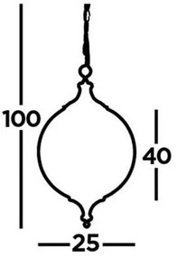 Searchlight 3051AB - Lustr na řetězu VULCAN 1xE27/60W/230V